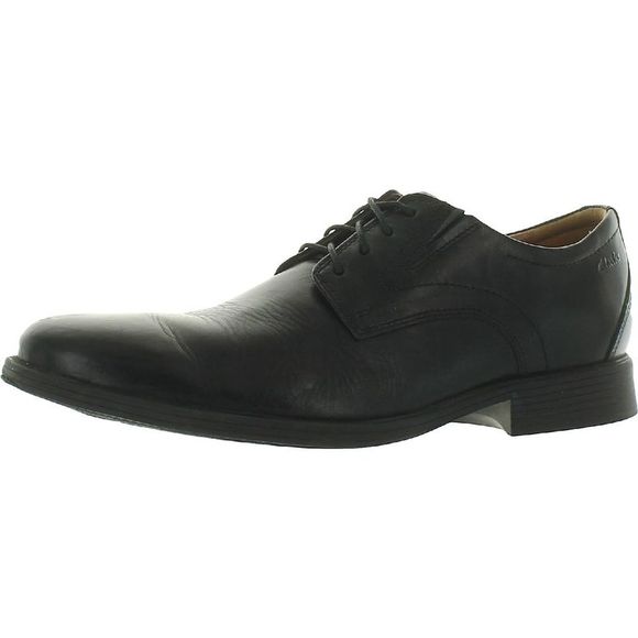 Clarks | Shoes | Clarks Mens Whiddon Plain Black Leather Comfort Dress ...